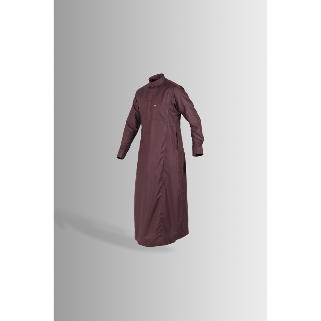 Jual Jubah Gamis Shahama Basic Lengan Manset Kerah Qatar SH-080 Maroon ...
