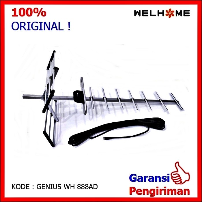 Jual Antena Tv Digital Outdoor Antena Tv Plus Kabel 10Meter Wellhome ...