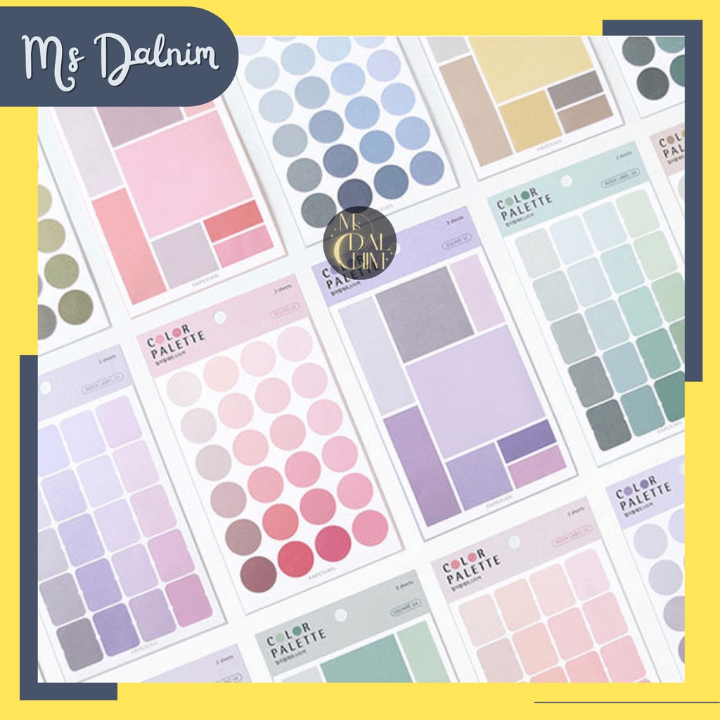 Jual Stiker Aesthetic Lucu Color Palette Pastel (4 Lembar) / Paper ...