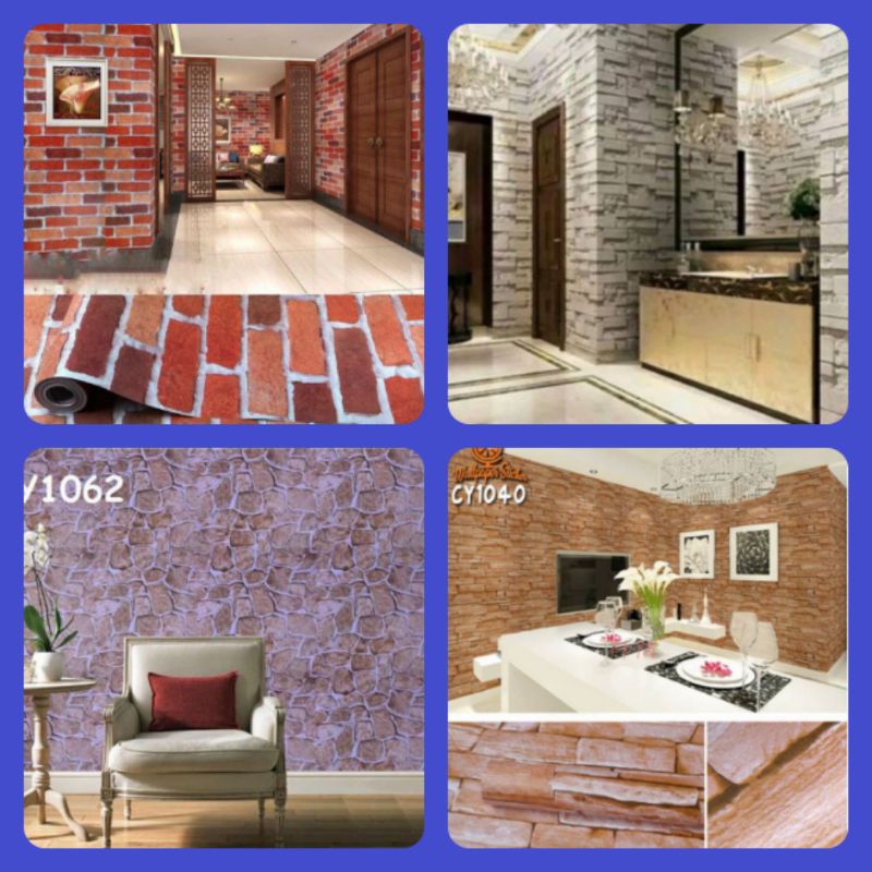 Jual Wallpaper Dinding Motif Batu Bata Wallpaper Dinding Motif Batu ...