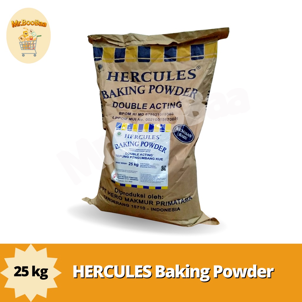 Jual HERCULES Baking Powder Double Acting -Tepung Pengembang Kue 25kg ...