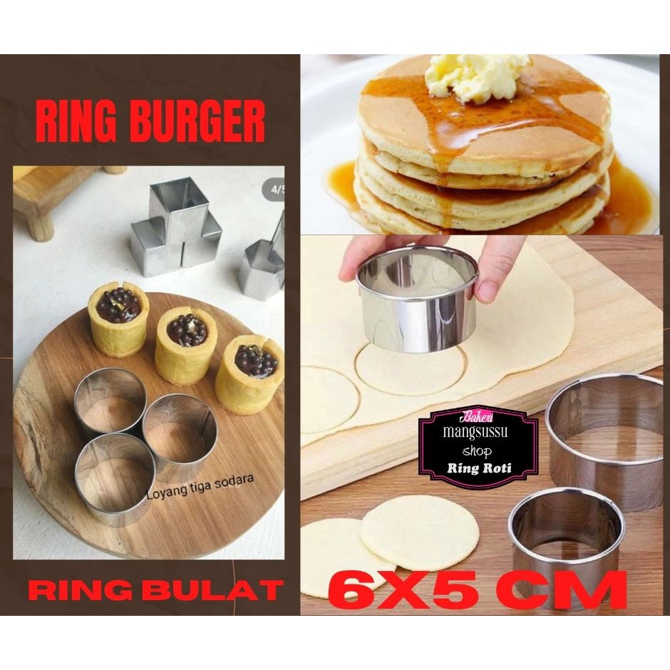 Jual ring burger /ring cutter 6X5 CM/ ring cetakan roti bulat murah ...