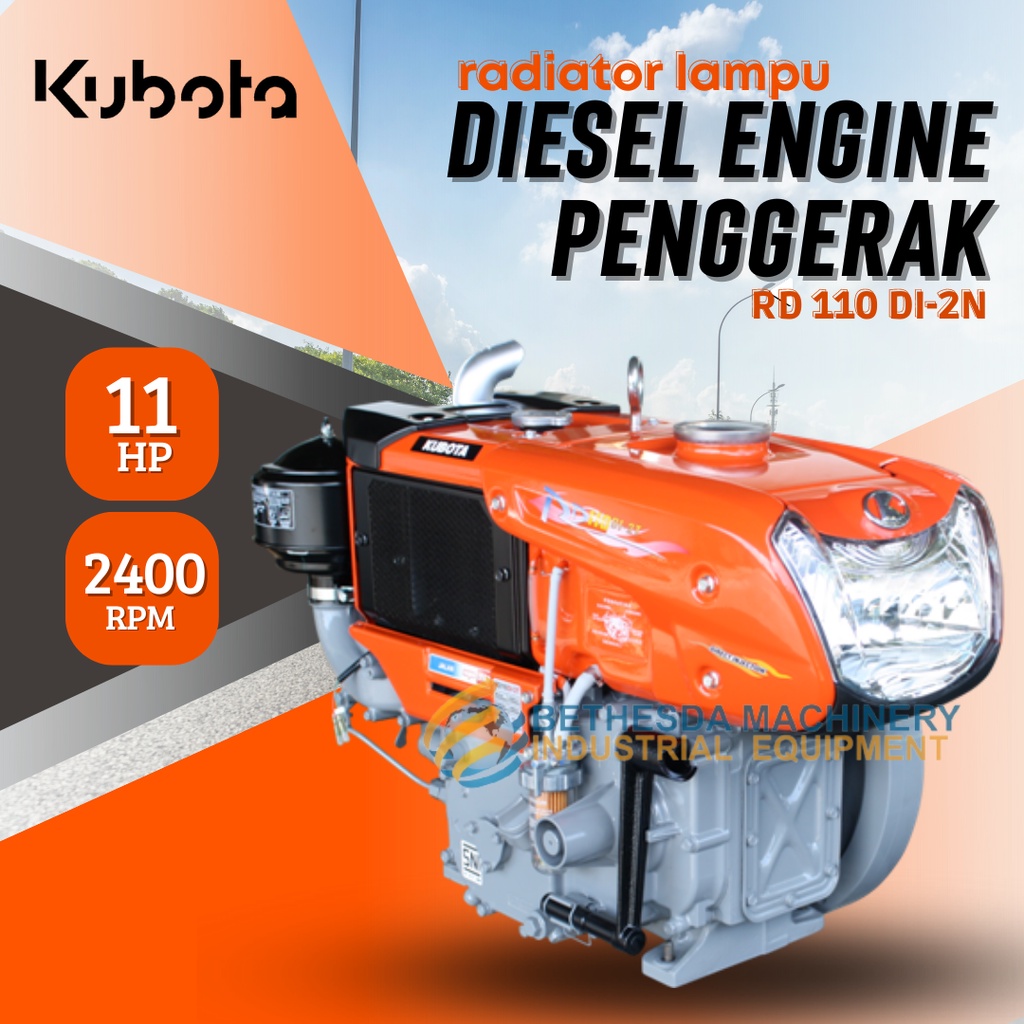 Jual Mesin Penggerak Diesel Kubota RD 110 DI-2T engine Kubota 11 HP ...