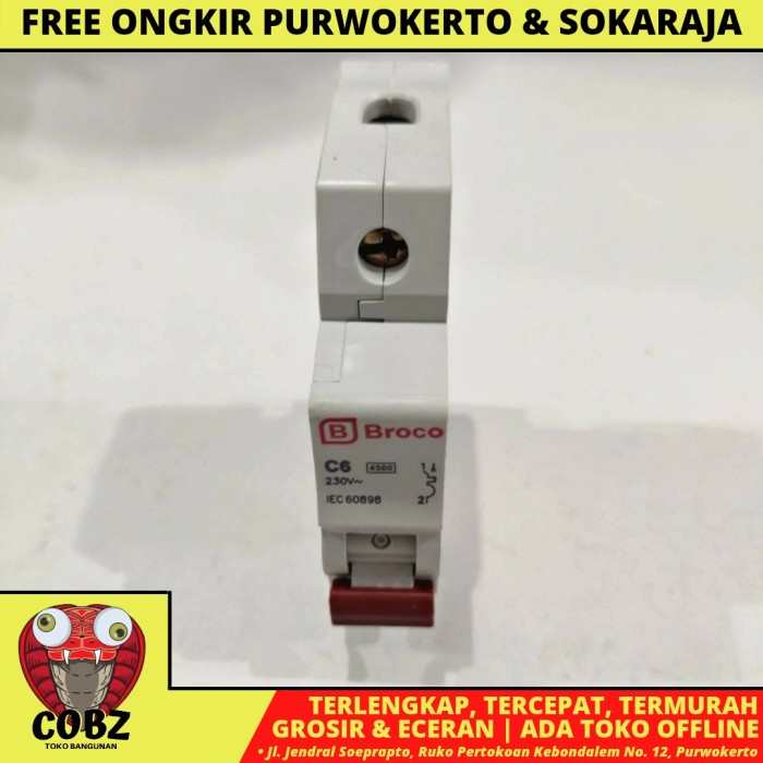 Jual 6A / BROCO MCB PEMUTUS ARUS SEKRING LISTRIK 1 PHASE | Shopee Indonesia