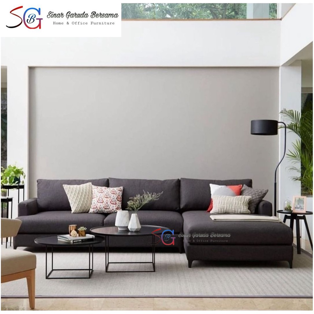 Jual SOFA TAMU LETTER L JUMBO WARNA HITAM / SOFA KELUARGA MEWAH ...