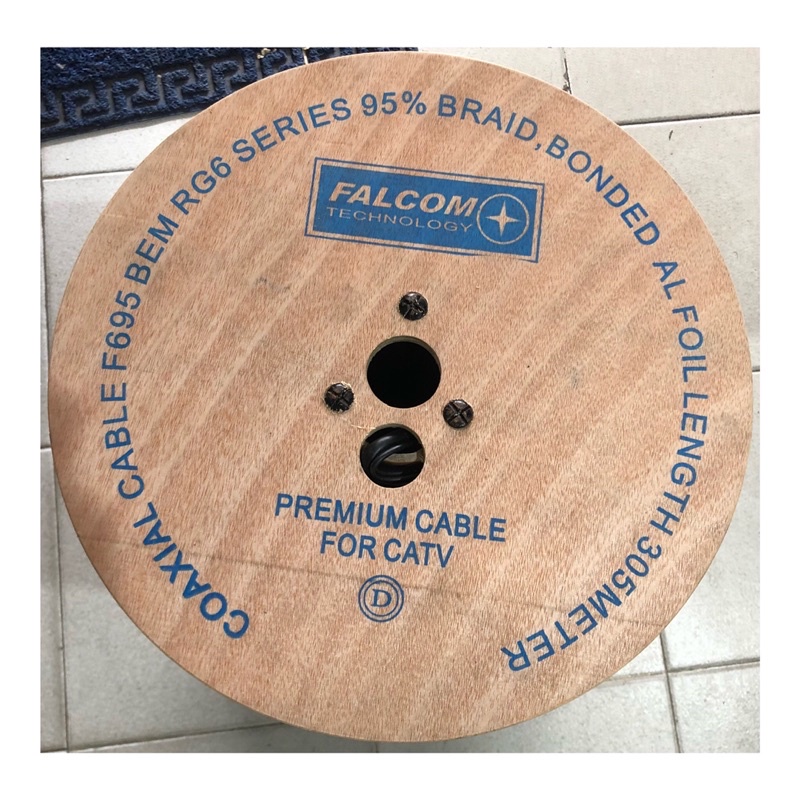 Jual Kabel Coaxial RG6-F695BEM Falcom RG 6 95 Persen 305 meter Messenger untuk CATV | Shopee ...
