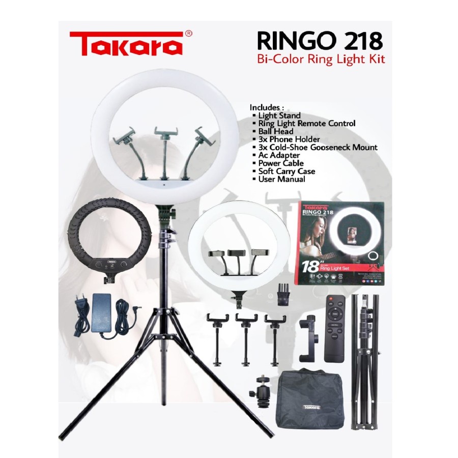Jual TAKARA Ringo 218 Bi Color Ring Light Kit - 18 Inch | Shopee Indonesia