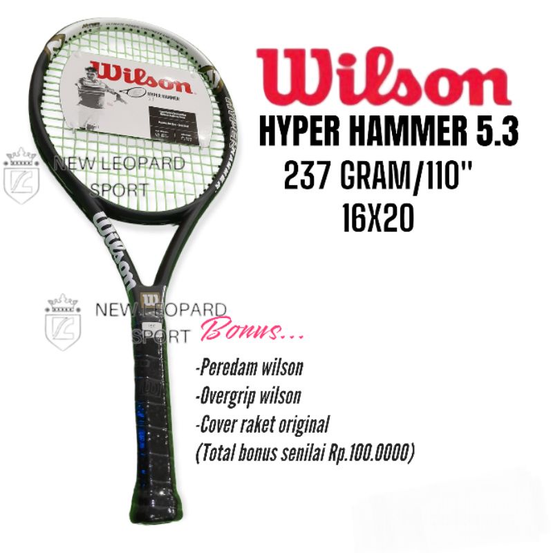 Jual Raket tenis wilson hyper hammer 5.3 110"/237gram | Shopee Indonesia