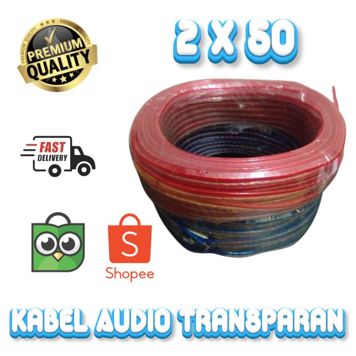 Jual Kabel Listrik Transparan Serabut audio speaker 2 X 50 2x50 ISI 2 JALUR | Shopee Indonesia
