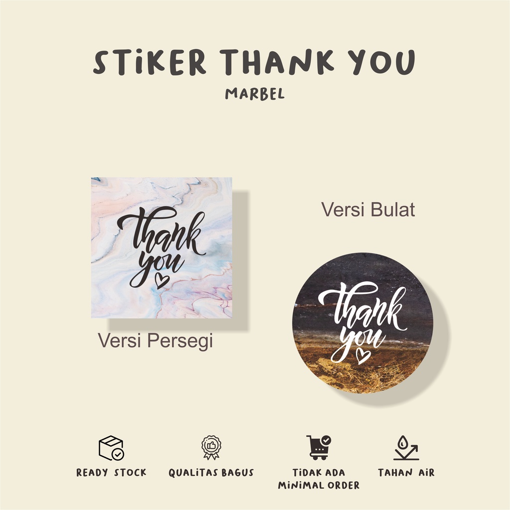 Jual jual stiker thank you murah/MARBEL-label terimakasih | Shopee ...