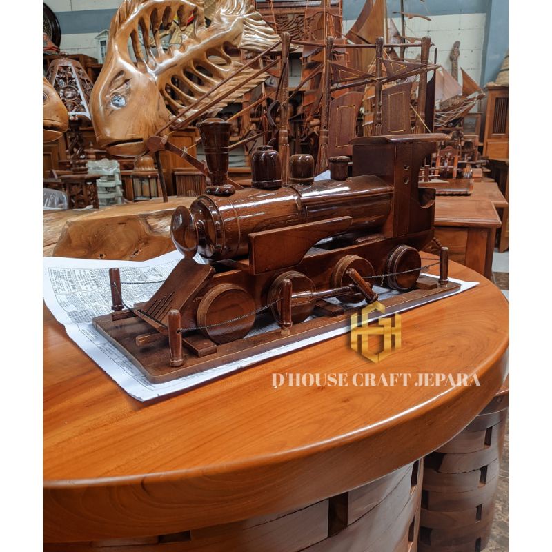 Jual Miniatur Kereta Api Kayu Jati Panjang 50cm | Shopee Indonesia