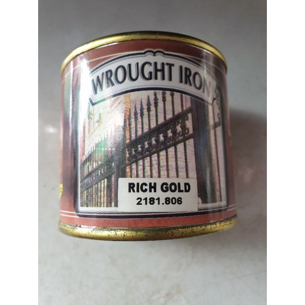 Jual Cat wrought iron besi tempa warna rich gold 200 cc | Shopee Indonesia