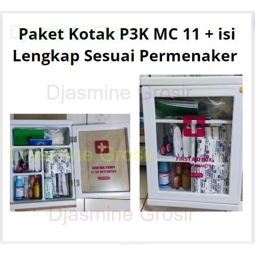 Jual Paket Kotak P3K MC 11 dengan Isi Tipe C/ P3K Kotak Dinding / Paket ...