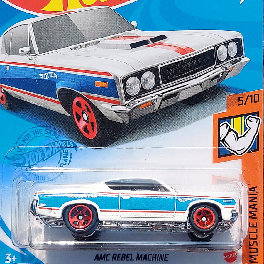 Jual HOTWHEELS AMC REBEL MACHINE 2021 PUTIH - GOODYEAR PONTIAC CHEVELLE ...