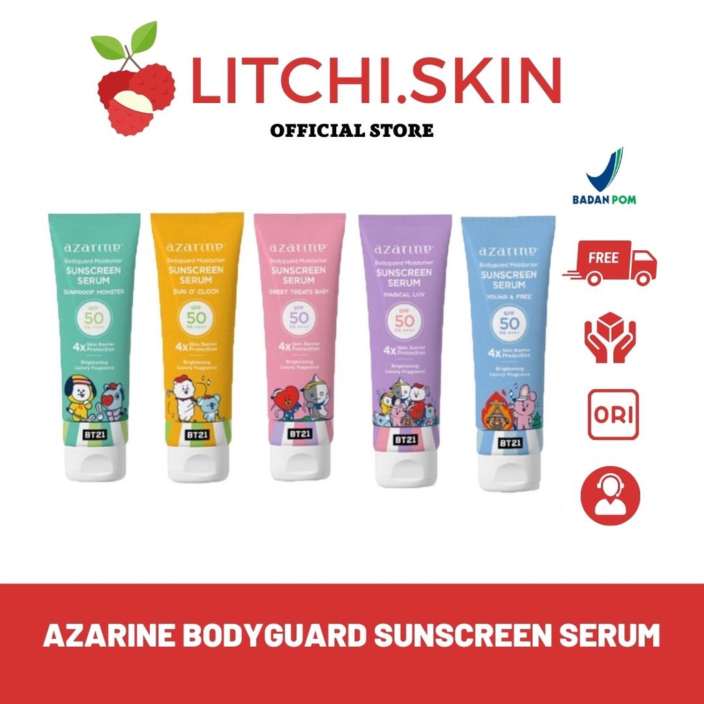 Jual LITCHI SKIN - AZARINE BODY GUARD MOISTURIZER SUNSCREEN SERUM 100ML ...