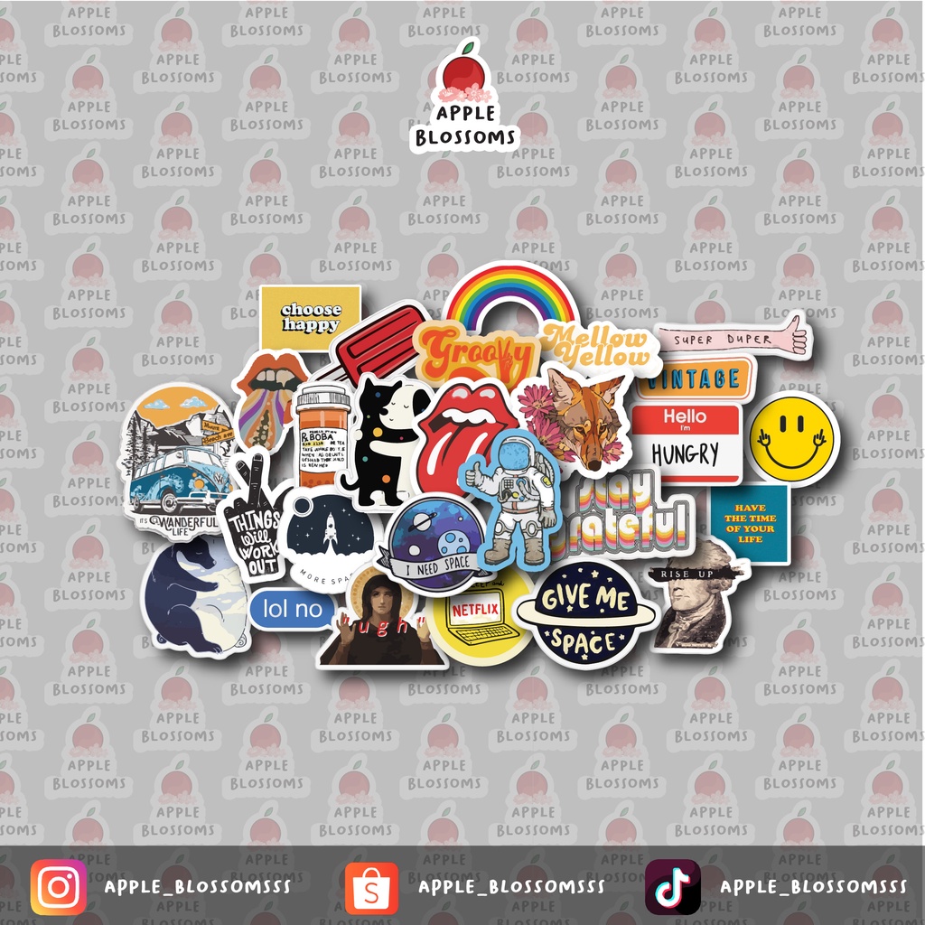 Jual Aesthetic sticker / beli 4 lembar 50 ribu / tahan air | Shopee ...