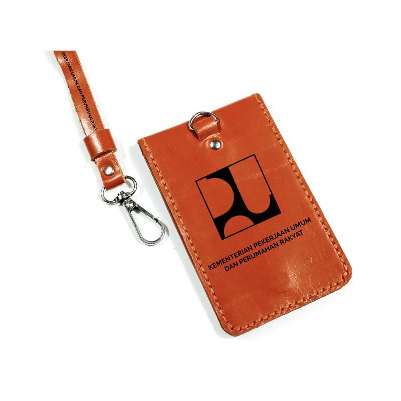 Jual Name Tag Kulit Sapi Tan Logo Kementerian PUPR - Lanyard Bergaransi ...