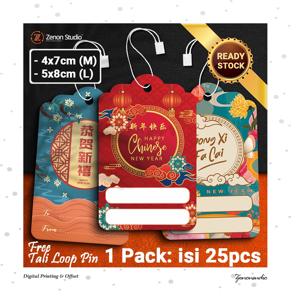 Jual [25pcs] Hang Tag Imlek CNY Hangtag Kartu Ucapan Chinese New Year Parcel Ver1 | Shopee Indonesia
