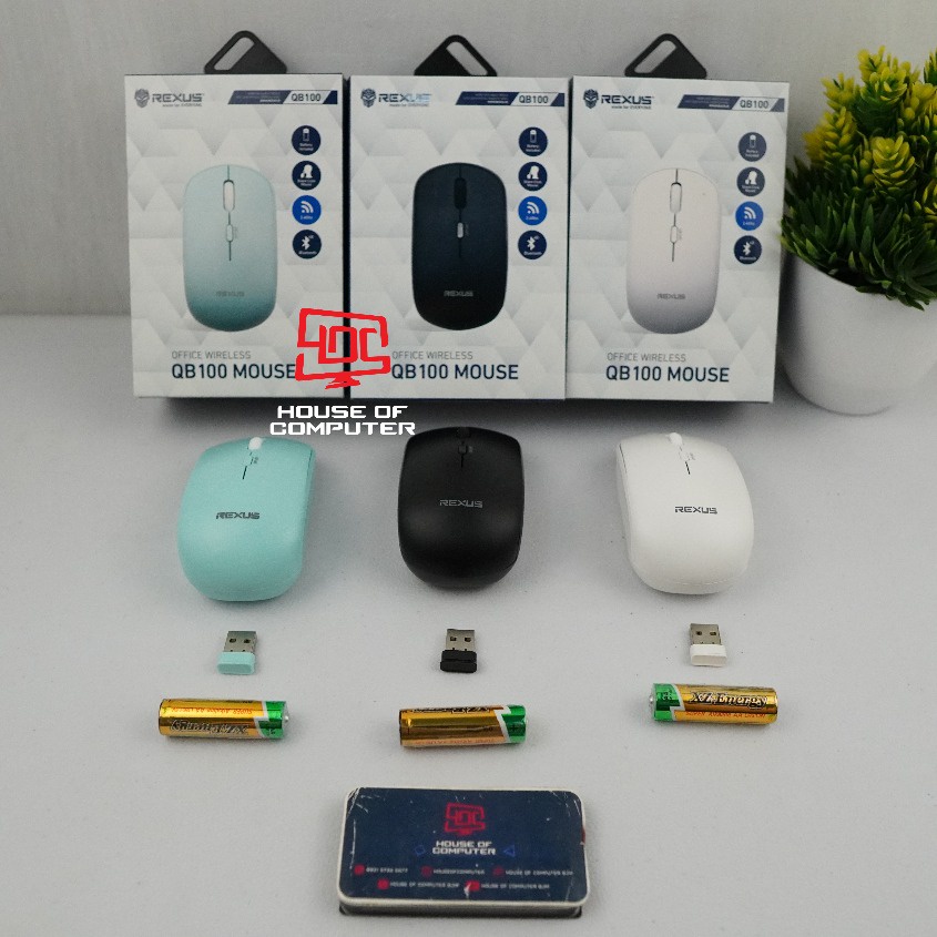 Jual MOUSE WIRELESS BLUETOOTH REXUS QB100 4D SILENT CLICK FREE BATERAI ...