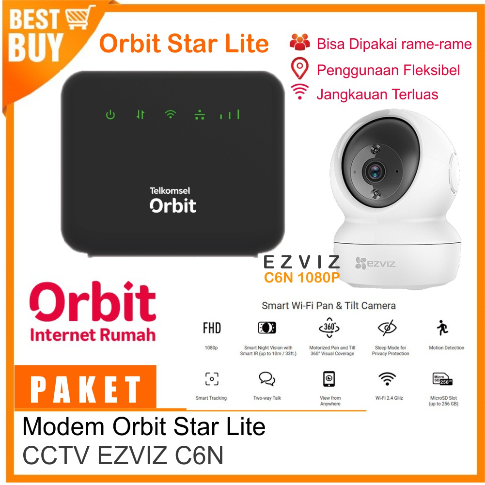 Jual Paket CCTV Ezviz C6N dan Modem 4G Orbit Star Lite | Shopee Indonesia