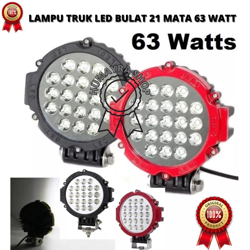 Jual Lampu LED Sorot Tembak Cree 63W 21 Titik Mata 63 Watt Mobil Motor Jeep Worklight 63Watt W63 ...