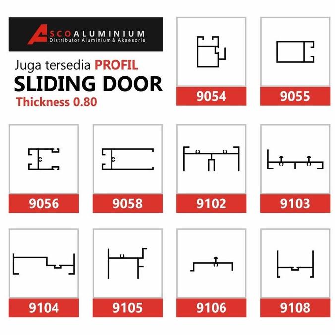 Jual Aluminium / Alumunium Ambang Bawah Profile 9058 Sliding Door ...