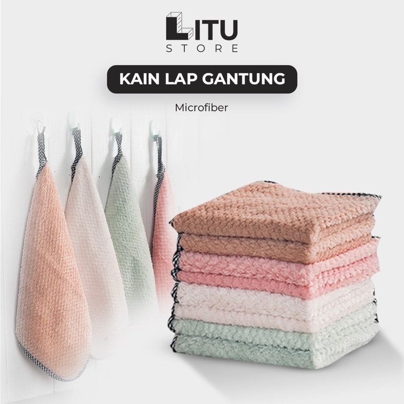 Jual Kain Lap dapur Tangan Kain Lap Piring Gelas Meja Gantung Dapur ...