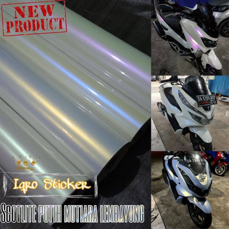 Jual Sticker Scotlite Putih Mutiara Lembayung Stiker Skotlet Motor ...