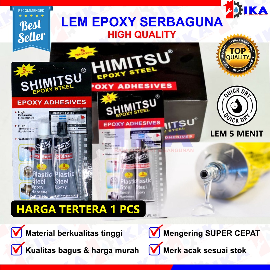 Jual SHIMITSU Lem Epoxy Lem Besi Shimitsu - 48 Gram - LEM BESI 5 MENIT ...
