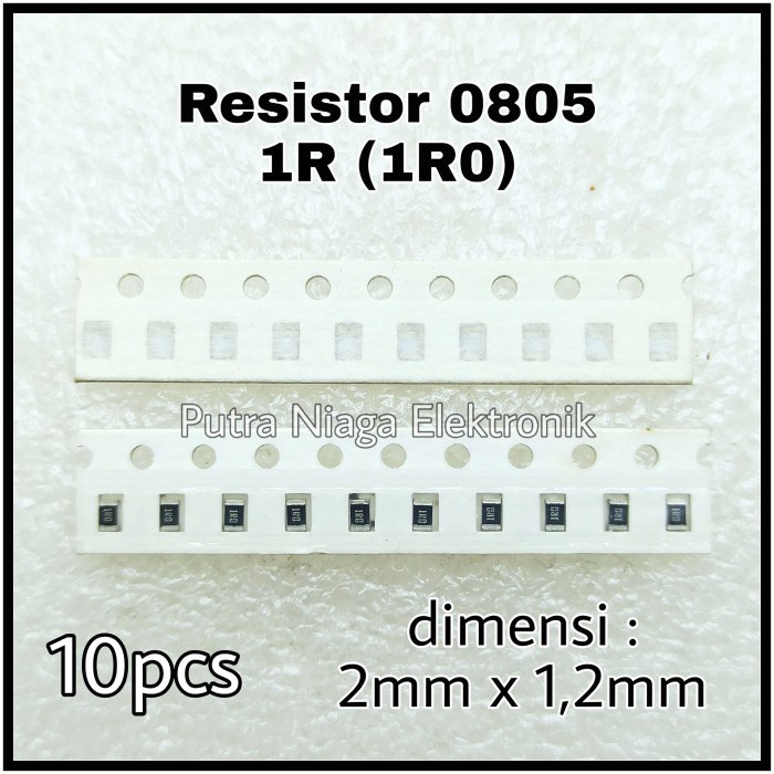 Jual (10pcs) Resistor SMD 0805 1R Tahanan 1ohm 1 ohm Marking: 1R0 ...