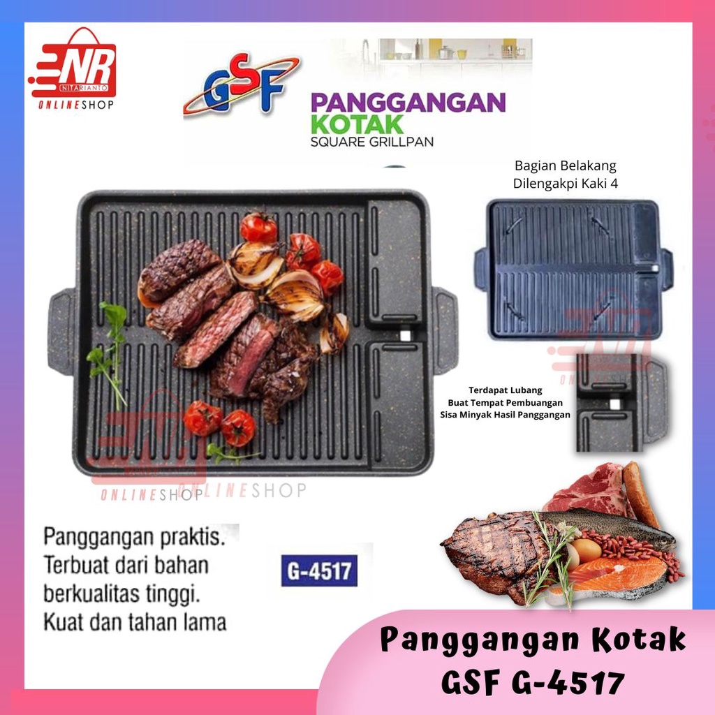 Jual Panggangan Kotak GSF - 4517 / Yakiniku Grill Pan / Grill Pan Anti ...