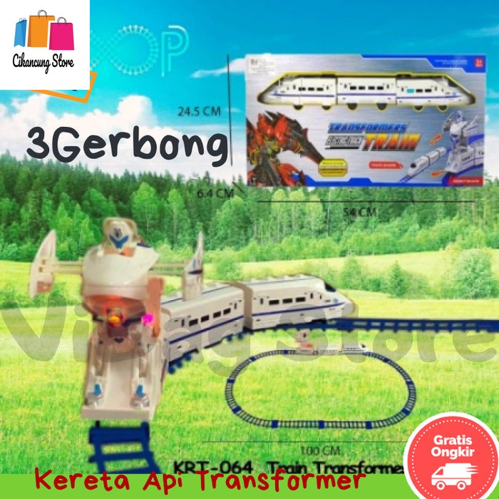 Jual Mainan Kereta Listrik Jalur Kereta Transformer Robot Baterai ...