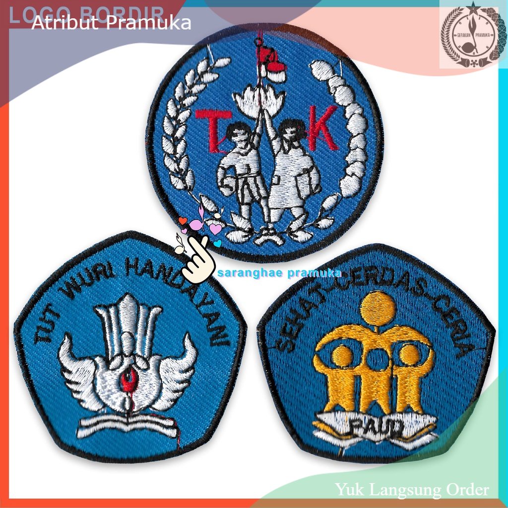 Jual Atribut Badge Tut Wuri Tutwuri Handayani Emblem TK Paud Patch Logo Bordir Siap kirim ...