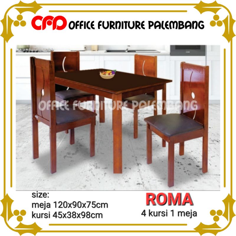 Jual meja makan kayu solid 4 person meja resto meja cafe meja kursi ...