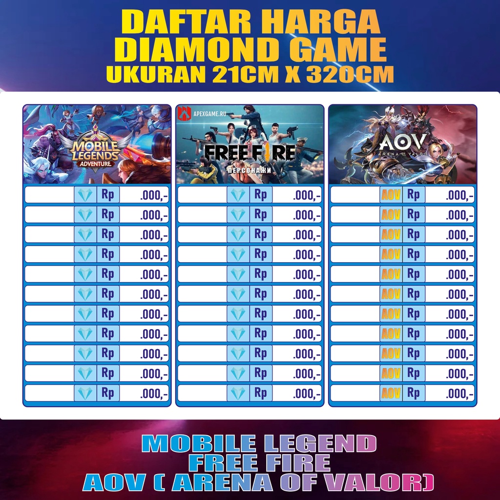Jual Daftar harga diamond game | Shopee Indonesia