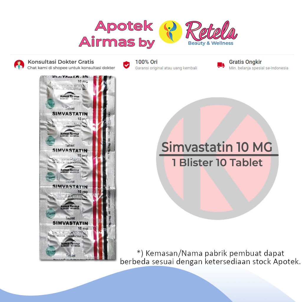 Jual SIMVASTATIN 10MG STRIP 10 TABLET | Shopee Indonesia