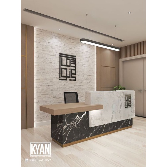 Jual Meja Resepsionis Plus Backdrop | Shopee Indonesia