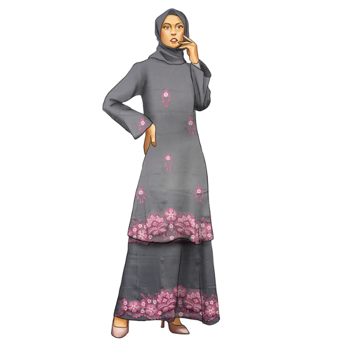 Jual Sircinta Bahan Baju Kurung KPLS 015 | Motif Sun Flower bySC ...