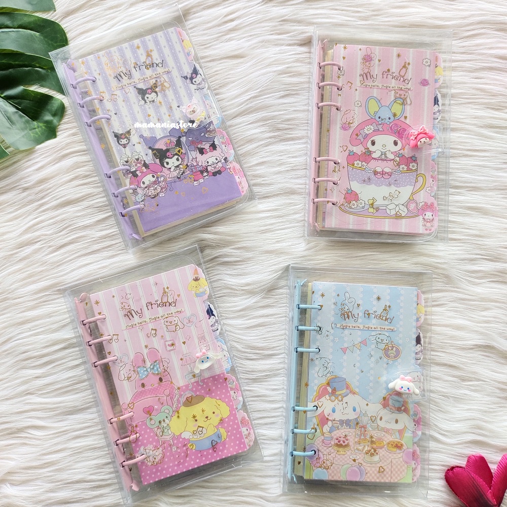 Jual Notebook Kawaii A6 Diary Ring 100 Halaman Sanrio Kartun Diy Buku ...
