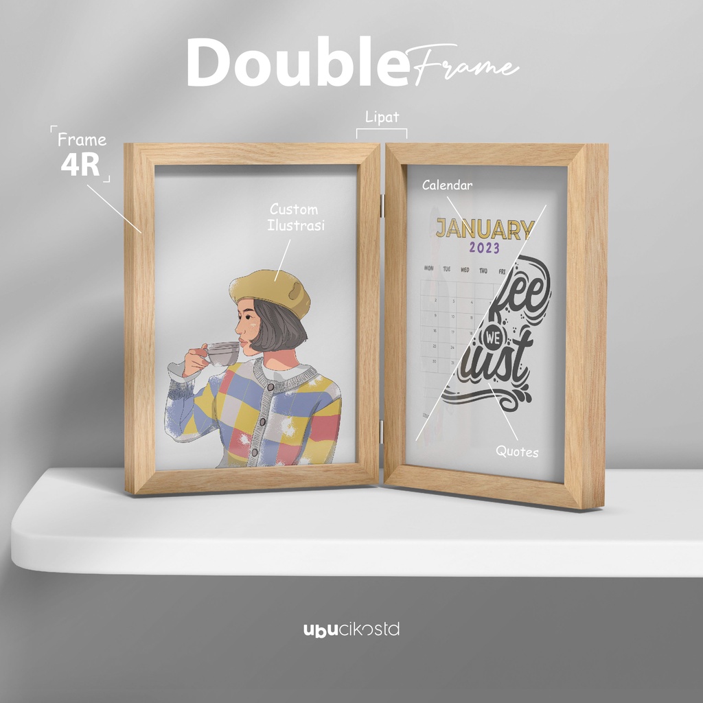Jual Kado Hadiah Custom Foto Ilustrasi Kalender + Frame Bingkai Lipat ...