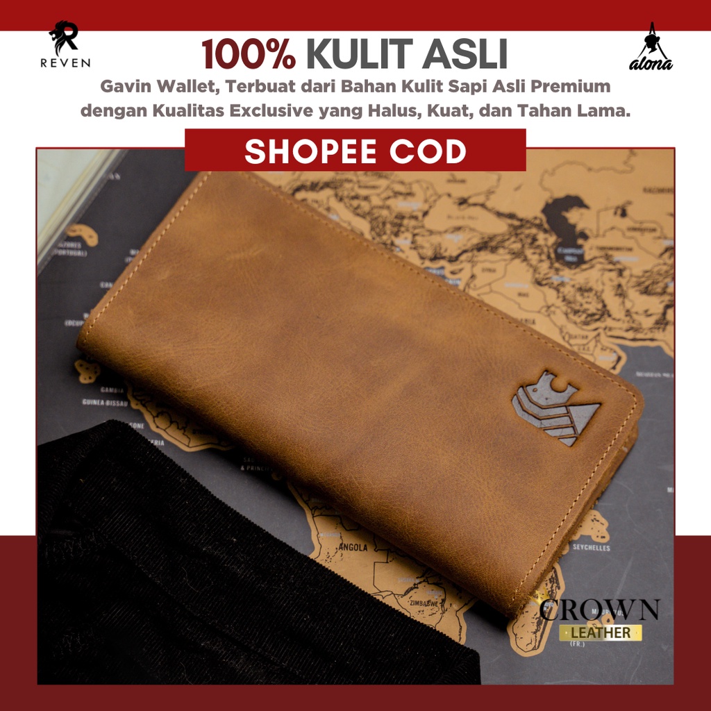 Jual Dompet Kulit Sapi Asli Model Panjang GAVIN WALLET Fashion Pria ...