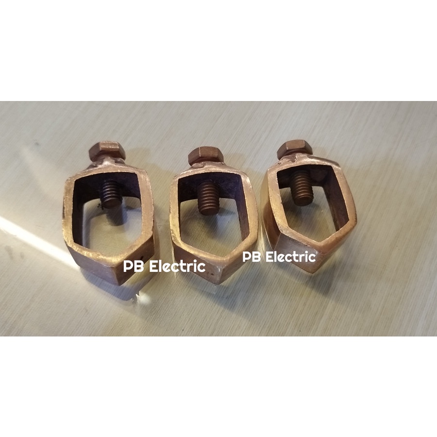 Jual Klem Cincin 3/4 Inch Tembaga Asli / Ground Rod Grounding Clamp 3/4 ...