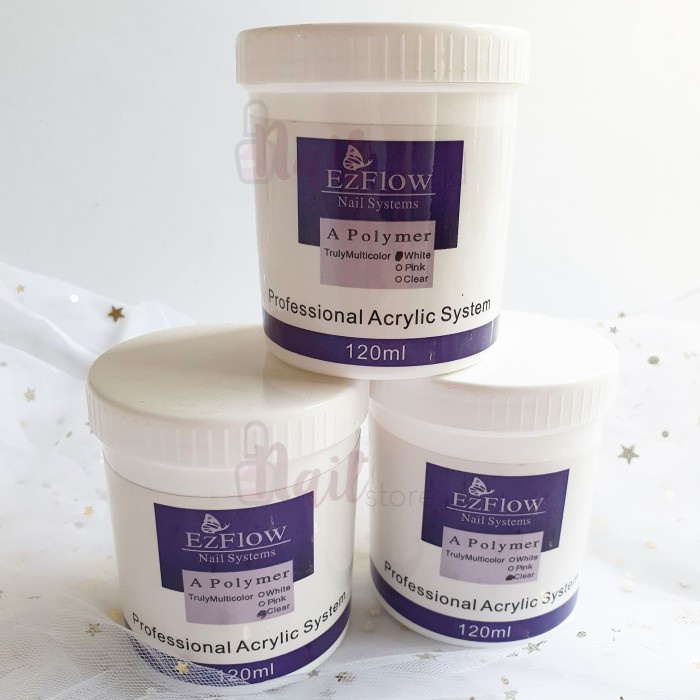 Jual Ukuran Besar Ez Flow Acrylic Powder @120Gram Bubuk Akrilik Nail ...