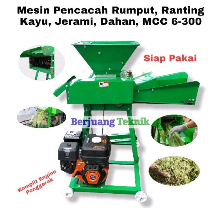 Jual Mesin Pencacah Rumput, Ranting, Jerami, Dahan MCC 6-300 Komplit Enggine Penggerak Siap ...