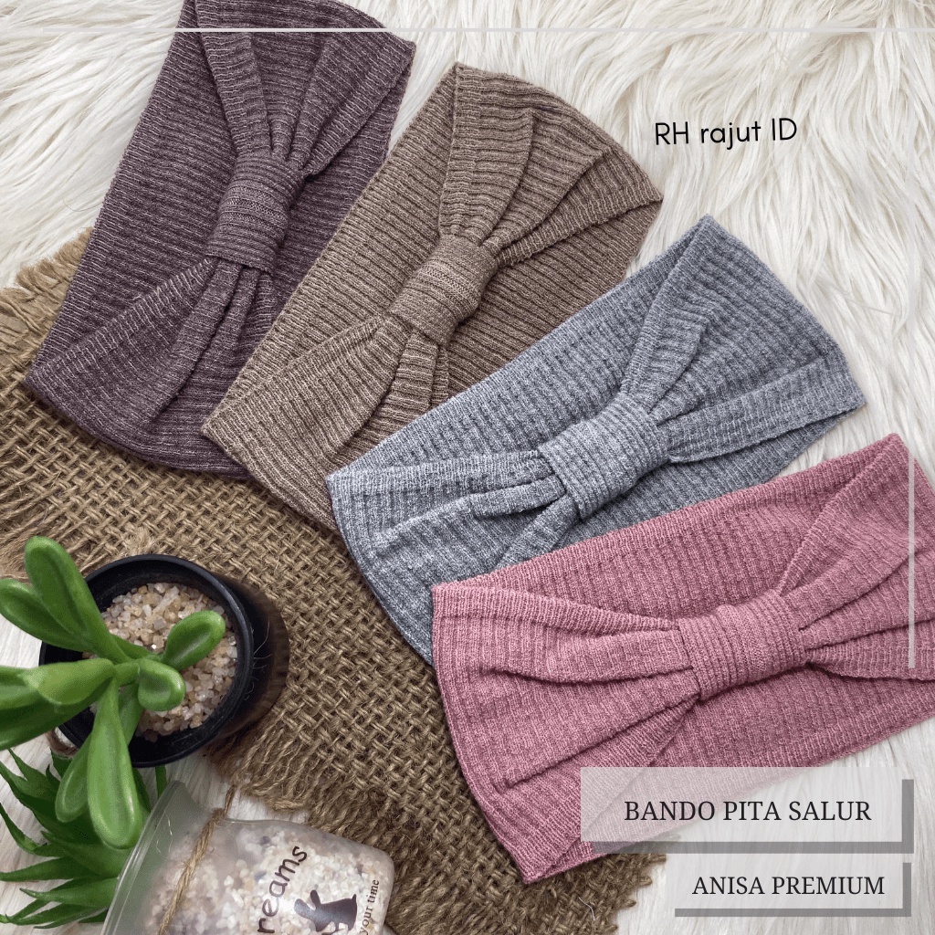 Jual Ciput rajut Bandana Pita Rajut Premium / bando pita rajut High ...