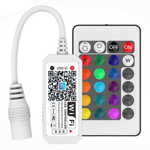 Jual Mini Wifi Controller + 24Key IR Remote Lampu LED RGB | Shopee ...