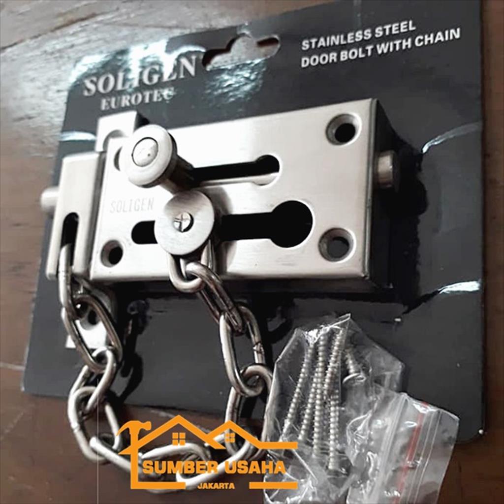 Jual SOLIGEN grendel slot rantai gembok kunci rantai pintu BJA | Shopee ...