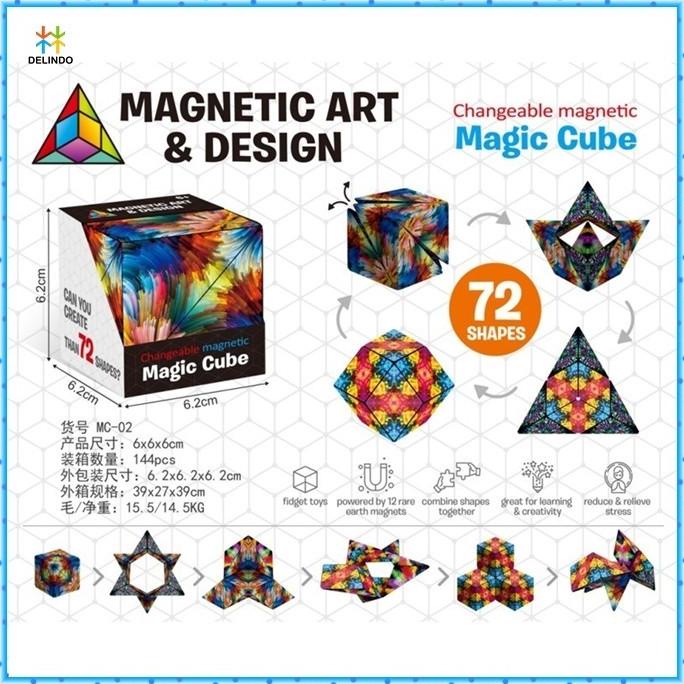 Jual terbaru !!! mainan magic cube magnetic bisa berubah 70 bentuk ...