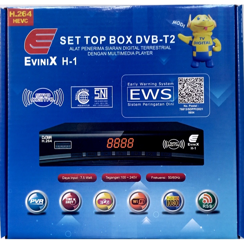 Jual SETTOPBOX DVBT2 HD Digital Evinix H-1 ( Terrestrial Receiver ) | Shopee Indonesia