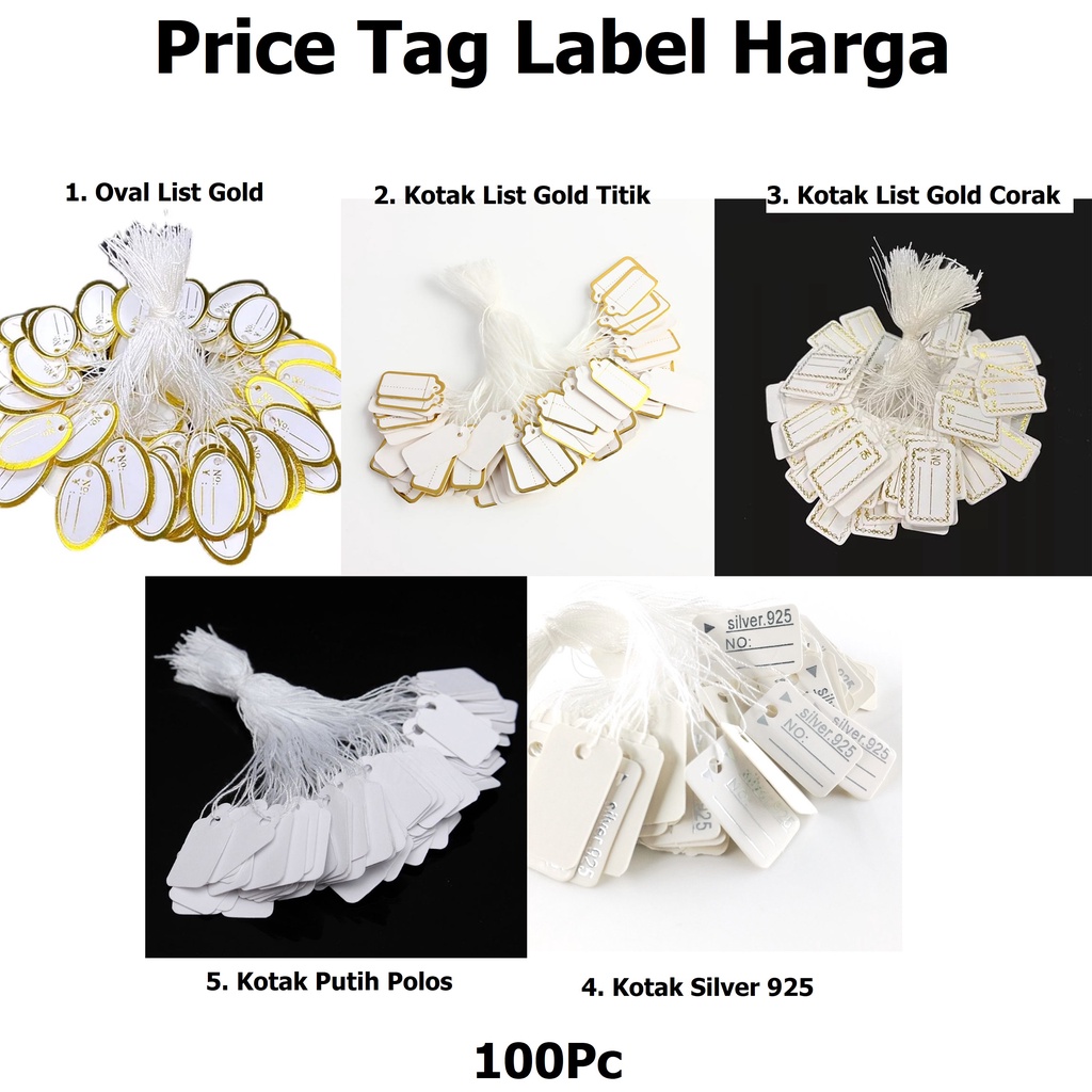 Jual Price Tag / Label Harga / Label Perhiasan Putih List Harga/100Pc ...